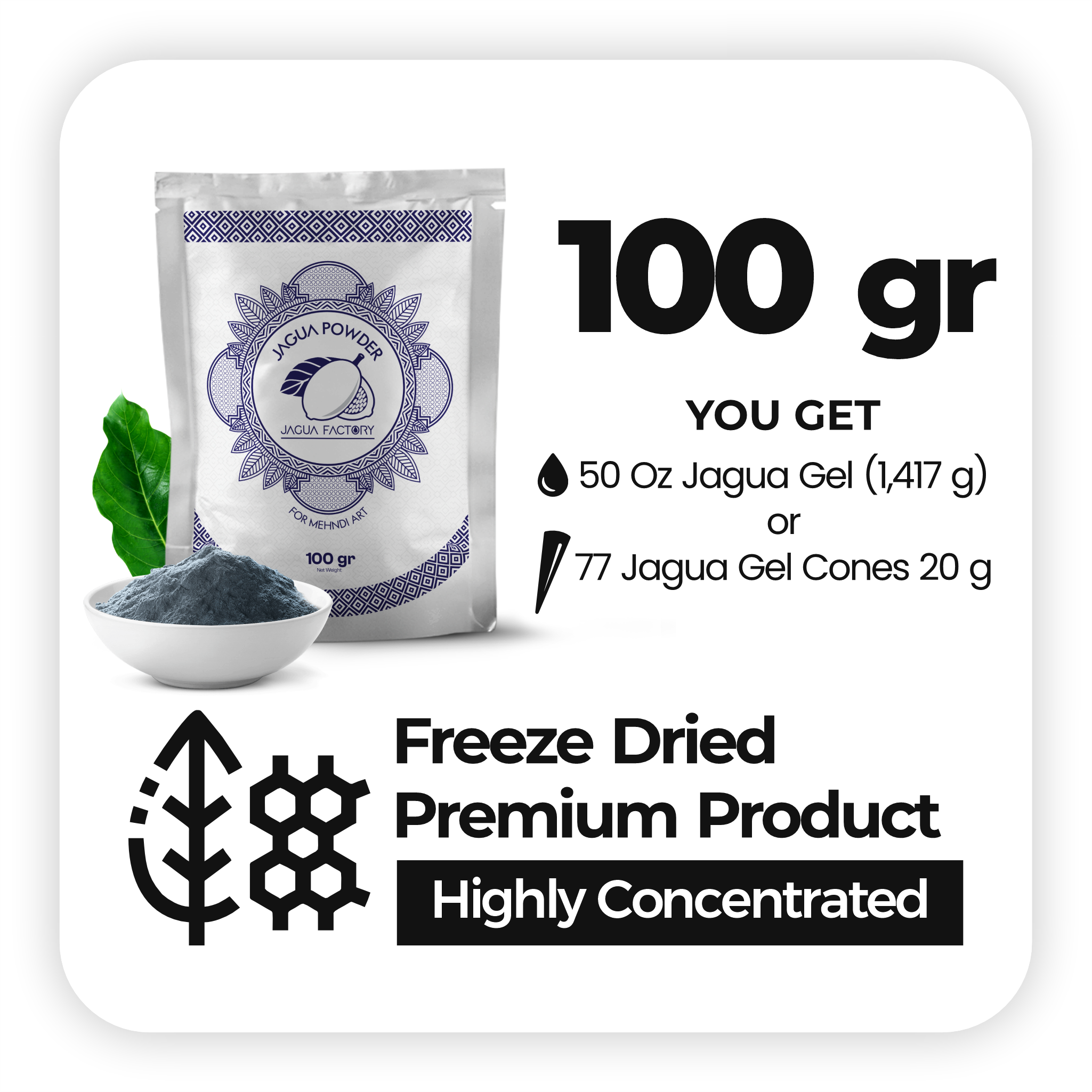 Jagua Powder 100 g for temporary tattoos | Jagua Factory