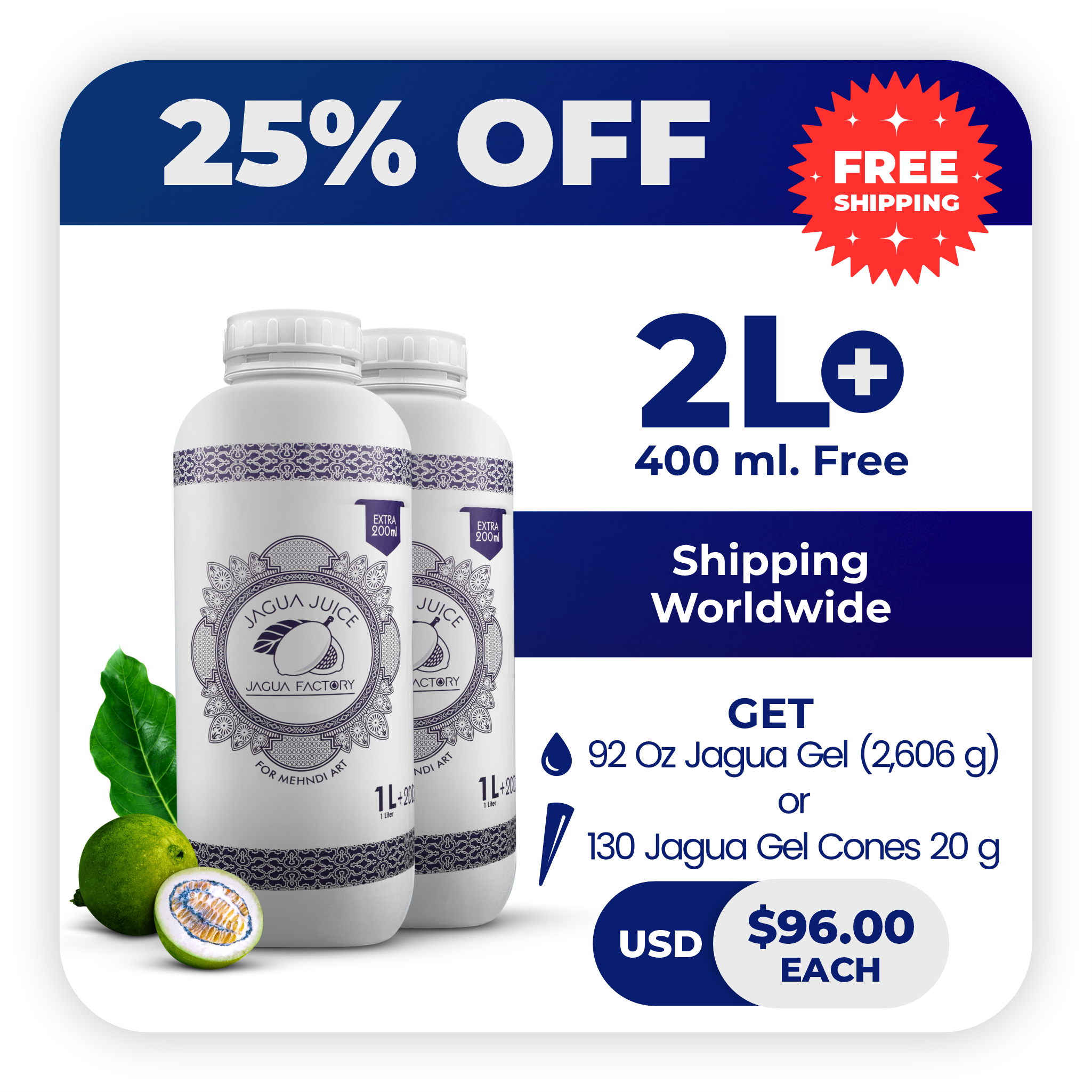 Jagua Juice Ink 2.4 L - The World's Most Powerful temporary tattoo Ink ...