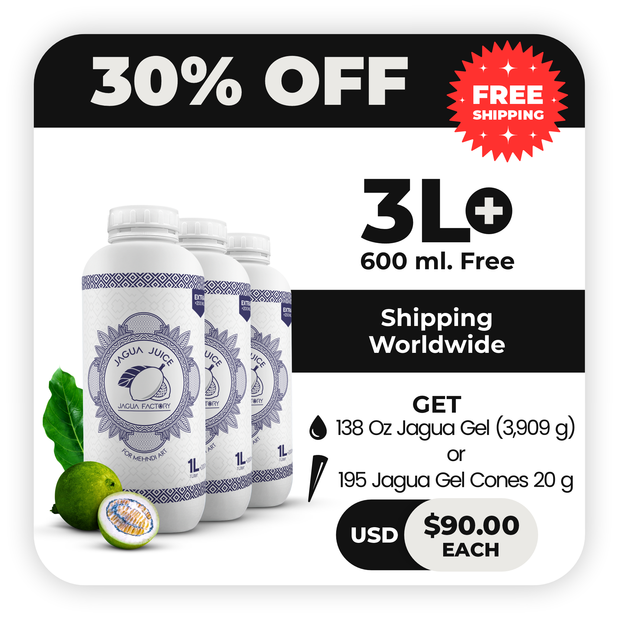 Jagua Juice Ink 3.6 L - The World's Most Powerful temporary tattoo Ink ...